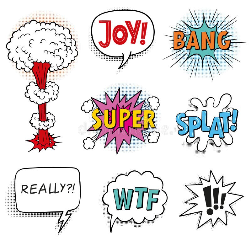 Comic Speech Bubble. Explode Stock Vector - Illustration of colourful, letter: 186782599