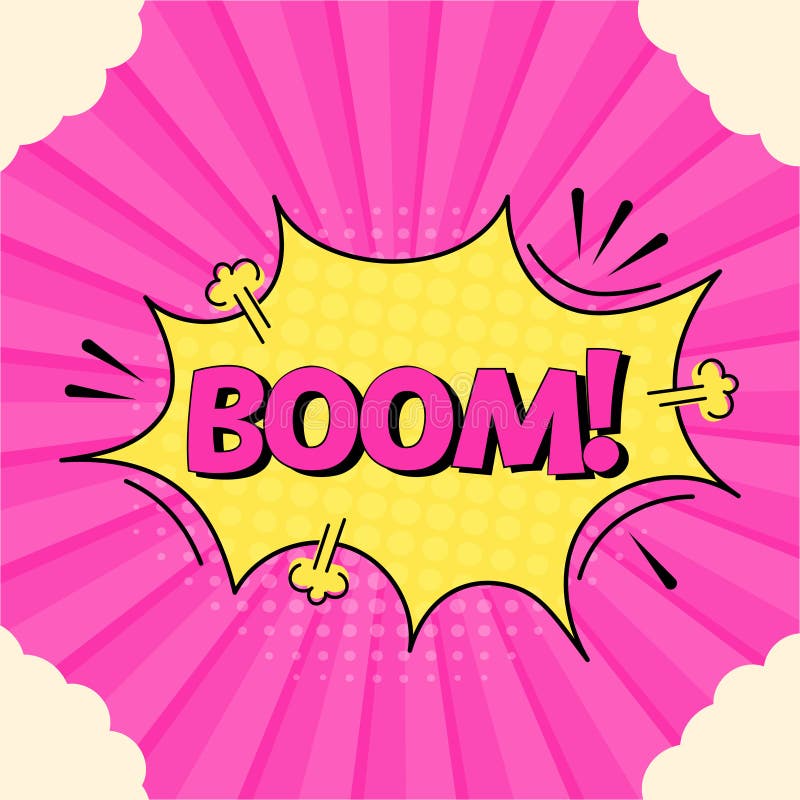 Comic Speech Bubble with Expression Text Boom. Vector Bright Dynamic ... Comic Speech Bubble with Expression Text Boom. Vector Bright Dynamic ...