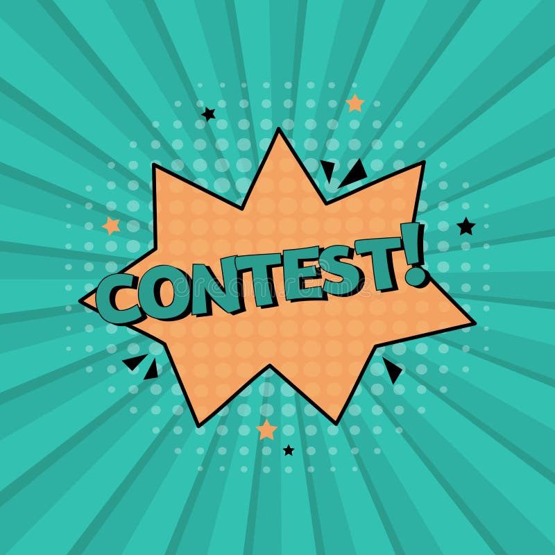 Comic Speech Bubble with Expression Text Contest. Vector Bright Dynamic ...