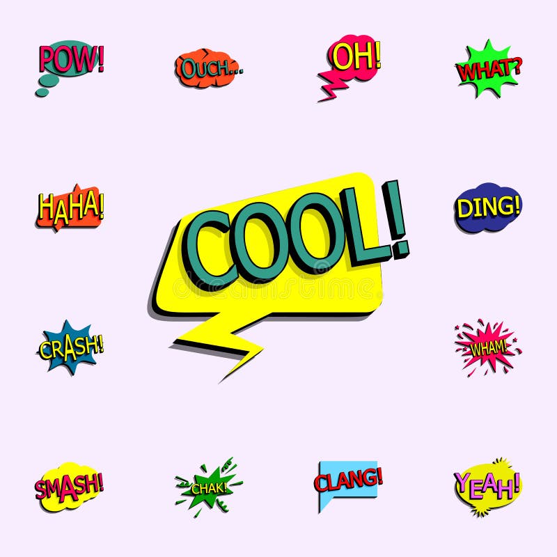 Comic Speech Bubble Web Header Set with Stock Vector - Illustration of ...