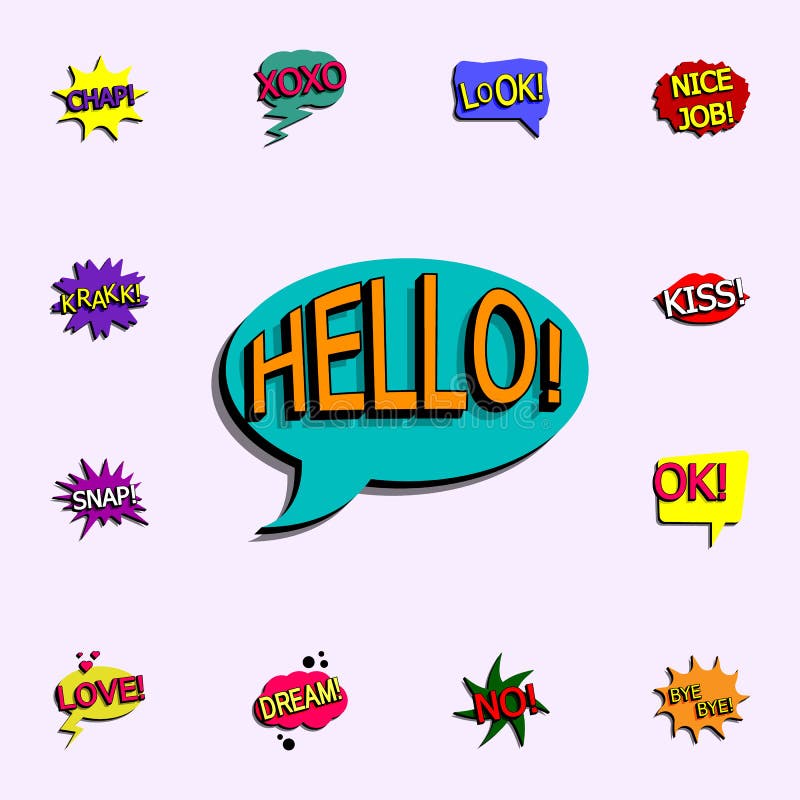 Comic Speech Bubble Web Header Set with Stock Vector - Illustration of ...