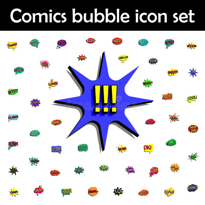 Comic Speech Bubble Web Header Set with Stock Vector - Illustration of ...