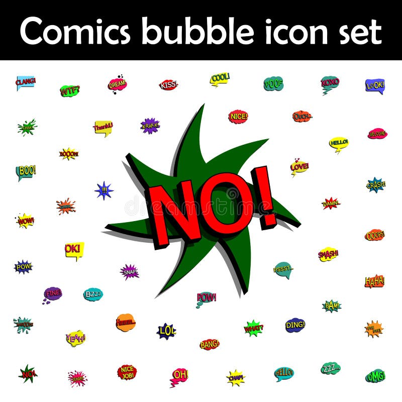 Comic Speech Bubble Web Header Set with Stock Vector - Illustration of ...