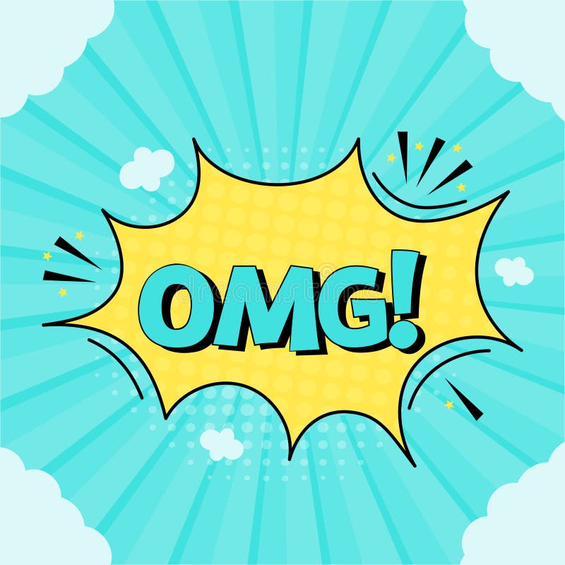 Comic Speech Bubble with Expression Text Omg. Vector Bright Dynamic ...