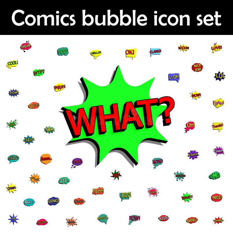 Comic Speech Bubble Web Header Set with Stock Vector - Illustration of ...