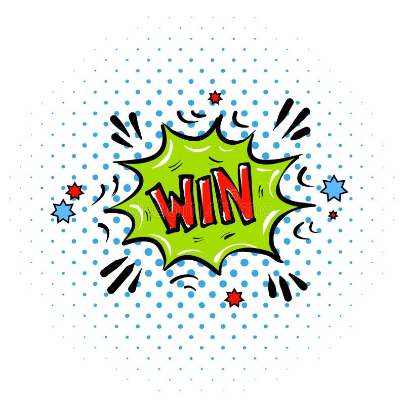 Comic Speech Bubble with Expression Text Win Vector Bright Dynamic ...
