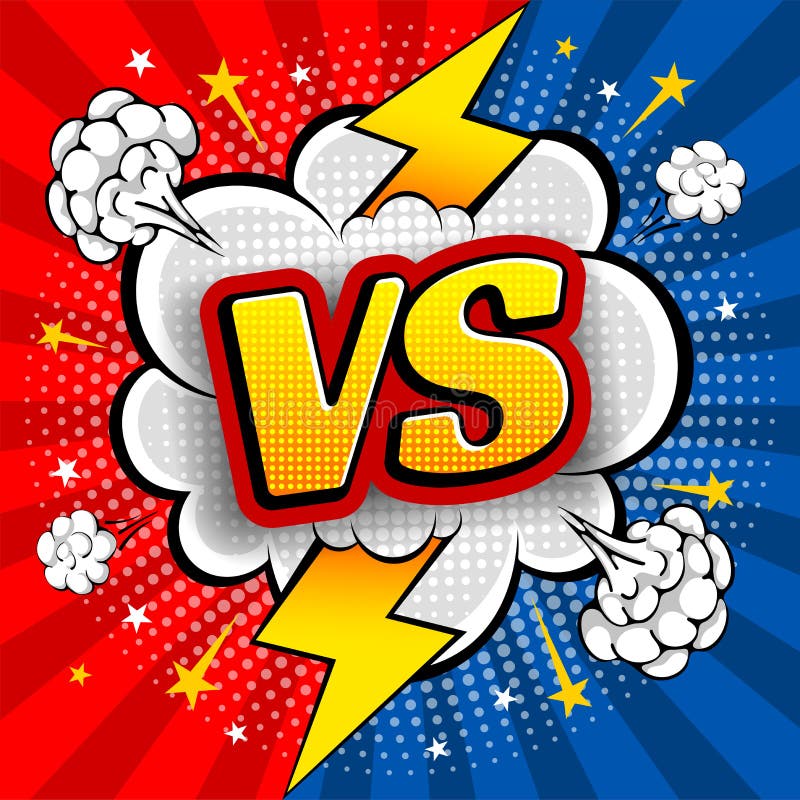 Comic Speech Bubble with Expression Word VS or Versus in Pop Art Style ...