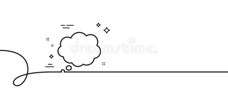 Comic Speech Bubble Line Icon. Chat Sign. Continuous Line with Curl ...