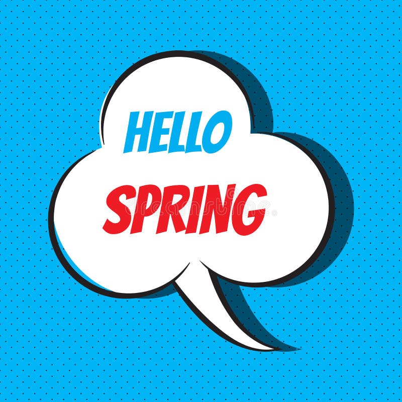 Comic Speech Bubble with Phrase Hello Spring Stock Vector ...