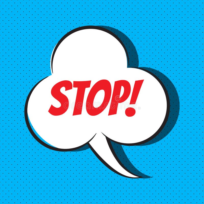 Comic Stop Sign 3d Illustration with 3d Characters Stock Illustration ...