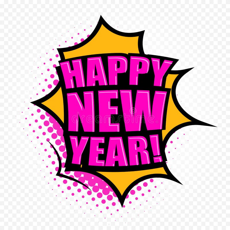 2019 Comic Speech Bubble. Pop Art Design. New Year and Christmas Funny ...