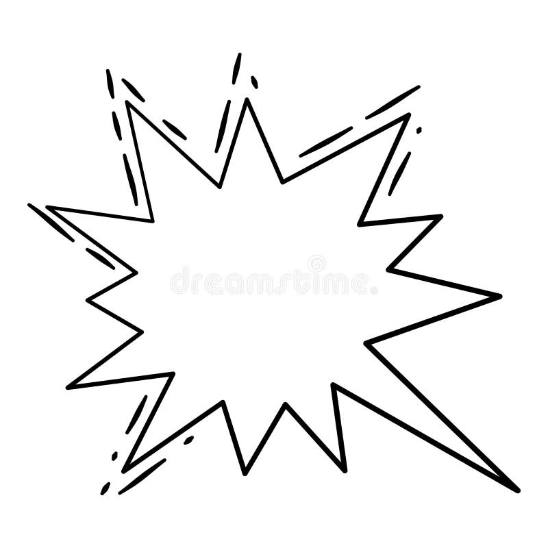 Comic Speech Bubble Pop Art Icon, Hand Drawn and Outline Style Stock ...