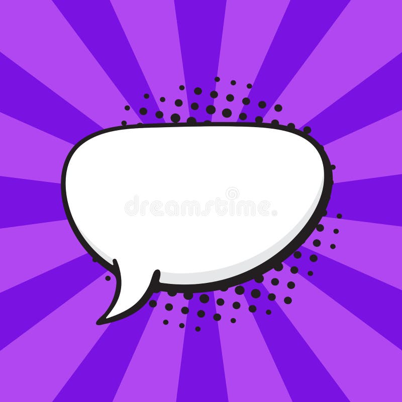 Violet Speech Bubble for Talk at Rectangular Shape Stock Vector ...