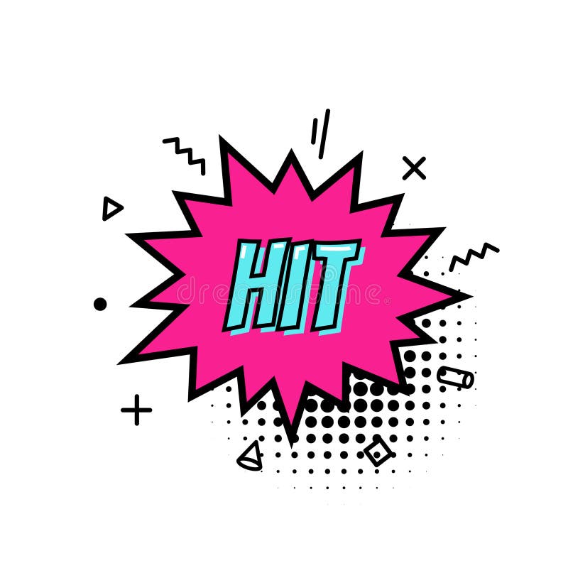 Comic Speech Bubble with Text Hit Isolated on White Background. Cartoon ...
