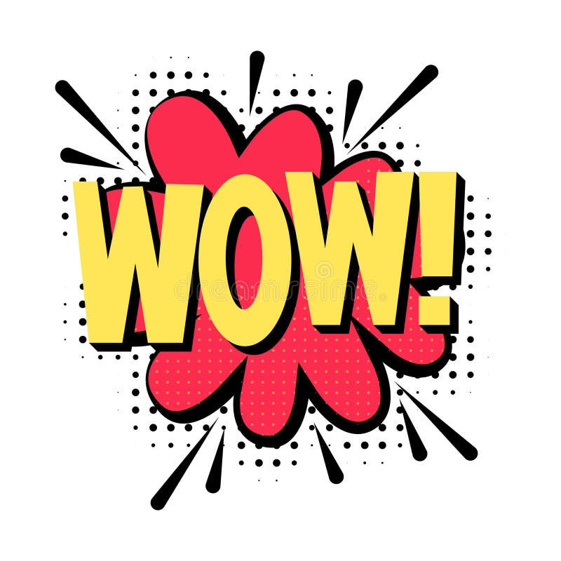 Comic Speech Bubble with Text WOW. Stock Vector - Illustration of burst ...