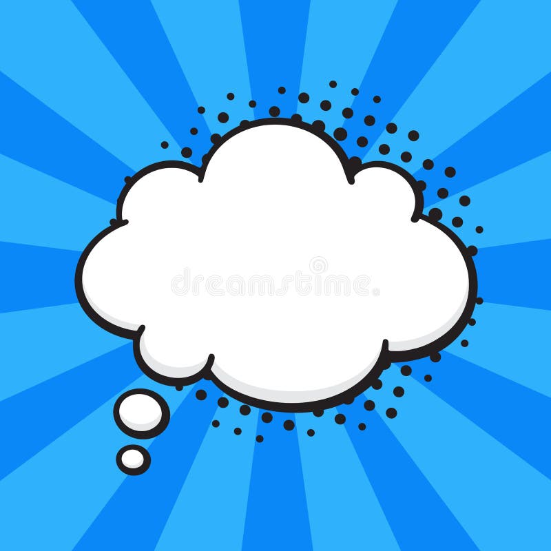 Comic Speech Bubble of Thoughts Cloud Shape Stock Vector - Illustration ...