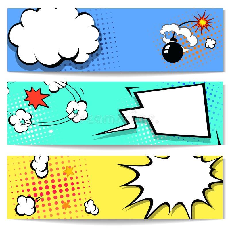 Comic Speech Bubbles and Comic Strip on Monochrome Stock Vector ...