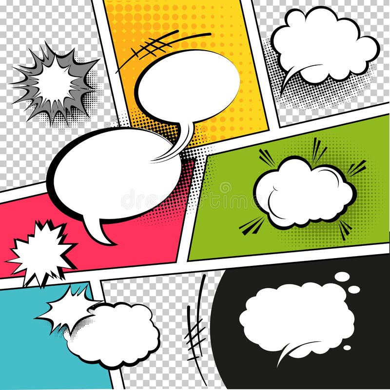 Comic Strip Speech Bubbles stock vector. Illustration of design - 34573755