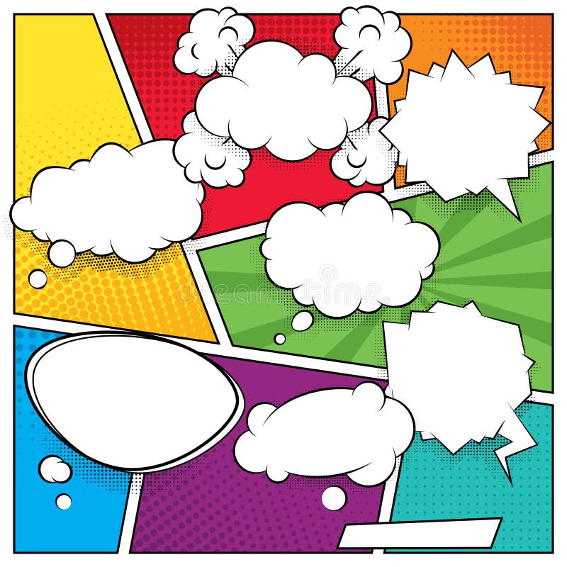 Comic Strip Speech Bubbles stock vector. Illustration of design - 34573755