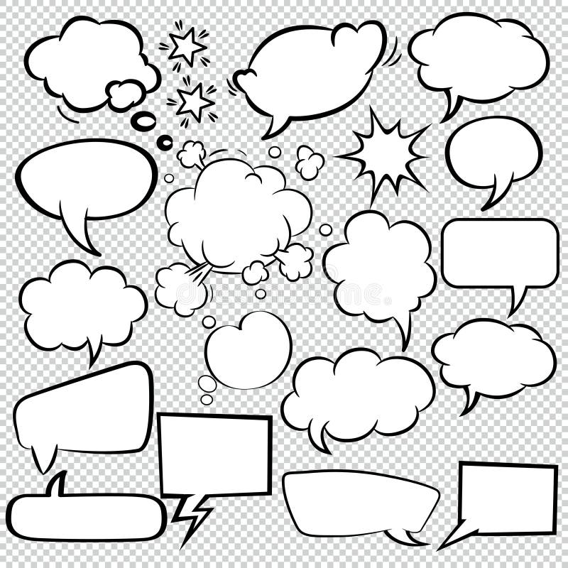 Comic Speech Bubbles Icons Collection Behavior Bubbles Business Stock ...