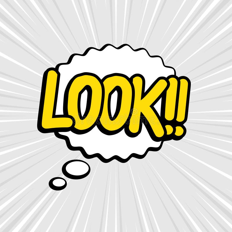 Comic Speech Bubbles Isolated with Text LOOK Stock Vector ...