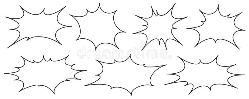 Comic Speech Bubbles. Manga Pop Art Outline Frame for Text. Vector Box ...