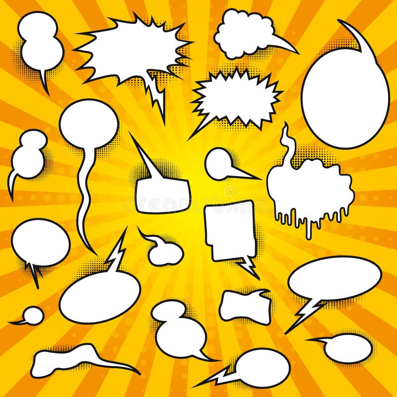Comic Speech Bubbles Retro Collection. Vector Stock Vector ...