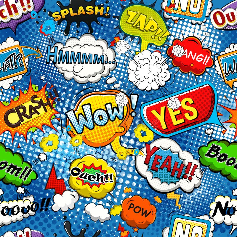 Comic Speech Bubbles Seamless Pattern Vector Stock Vector ...
