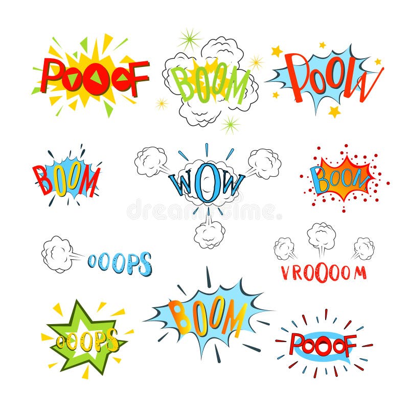 Comic Speech Bubbles Set. Design Cartoon, Graphic Communication ...