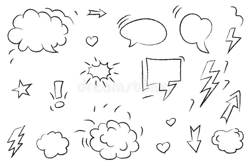 Comic Speech Bubbles Set. Different Types of Comic Style Speech Bubbles ...
