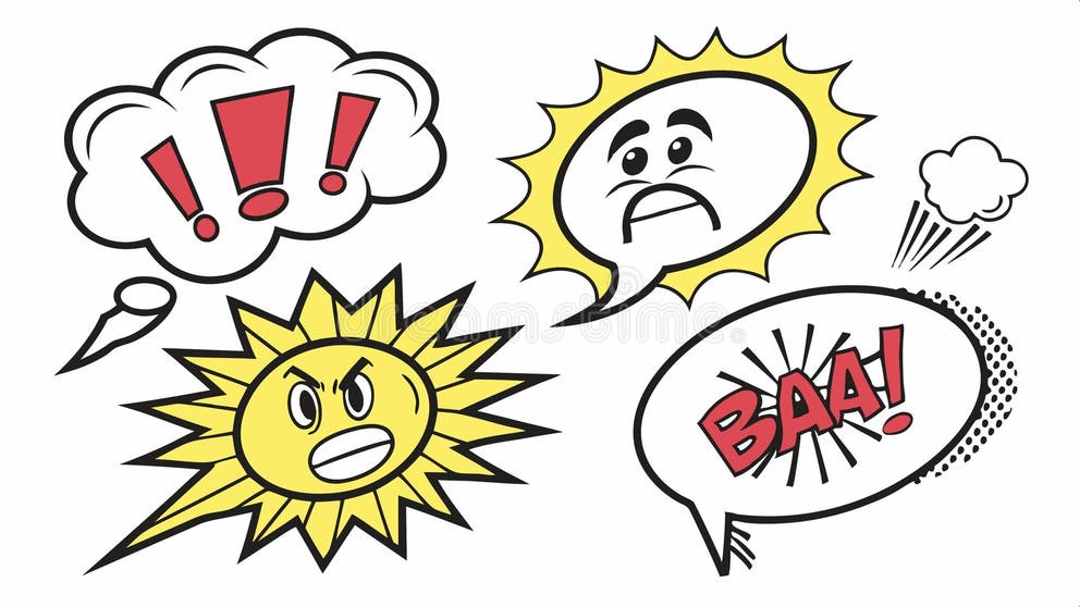 Comic Speech Bubbles Set, Dynamic Conversation Art Vector Design ...