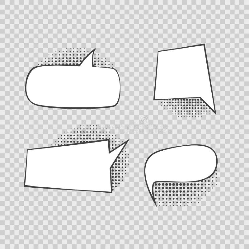 Comic Speech Bubbles Signs Black Thin Line Icon Set. Vector Stock ...