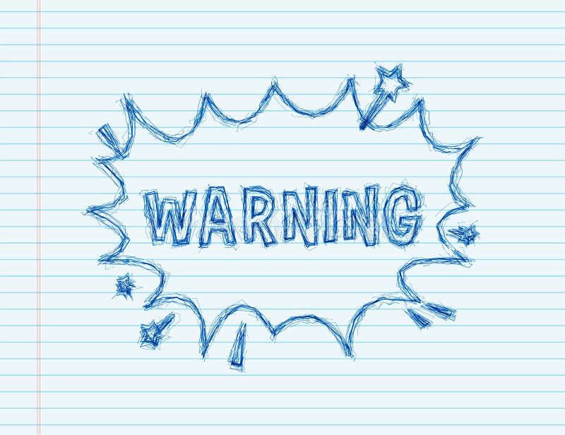 Comic Speech Bubbles with Text Warning. Sketch Icon. Symbol, Sticker ...