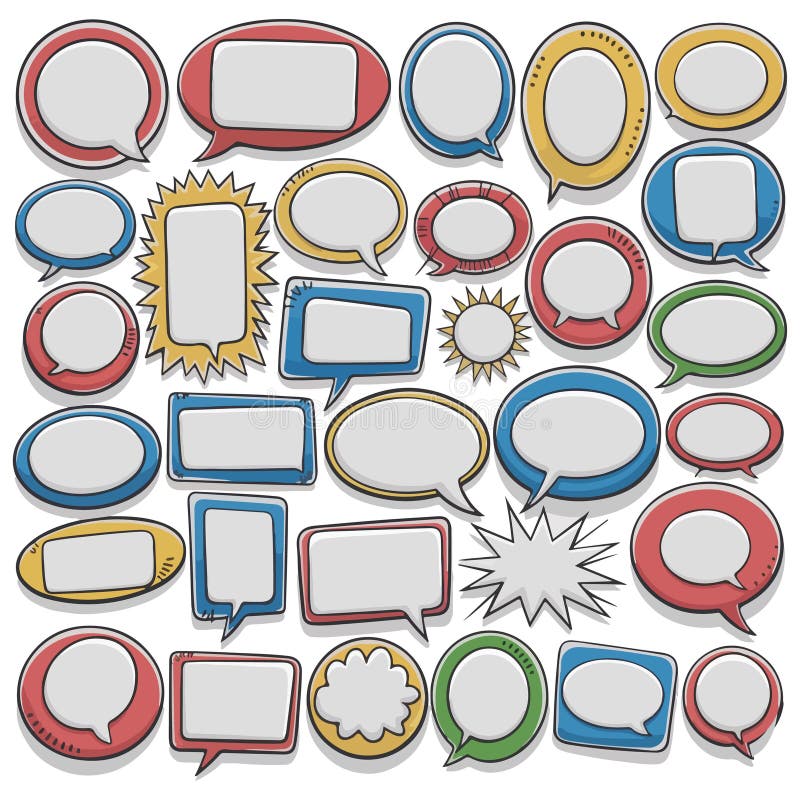 Comic Speech Bubbles in Various Shapes and Sizes. Vector Design Stock ...