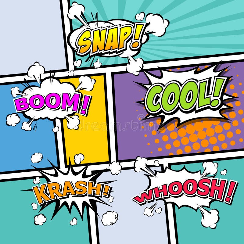 Comic Strip Speech Bubbles stock vector. Illustration of design - 34573755