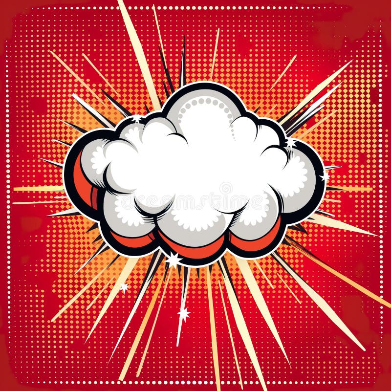 Comic Speech Cloud with Red Explosion. Stock Illustration ...