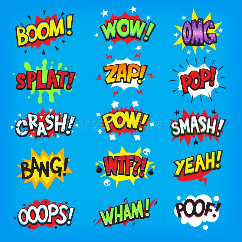 Comic Sound Effects stock vector. Illustration of sketch - 36382565