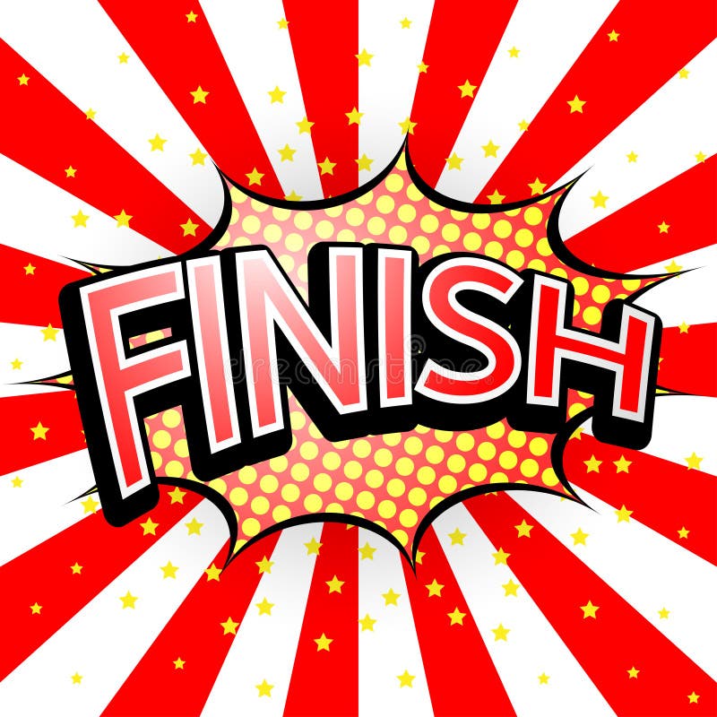 Comic Speech Red Bubble, Finish Stock Vector - Illustration of comic ...