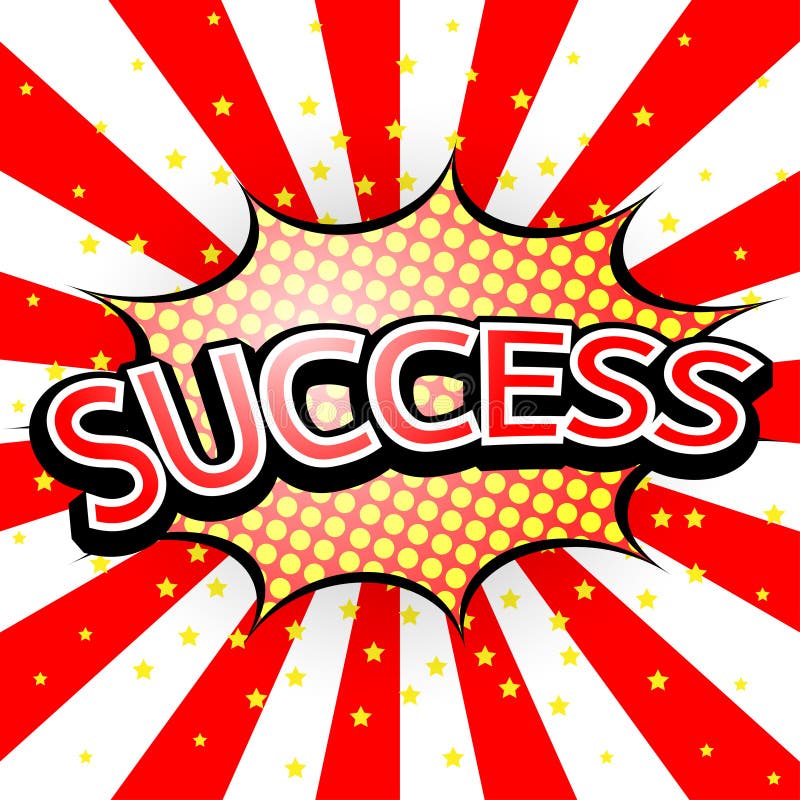 Comic Speech Red Bubble Success Stock Vector - Illustration of crackle ...