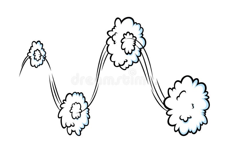 Comic Speed Effect with Clouds. Comic Clouds with Motion Trail Lines ...