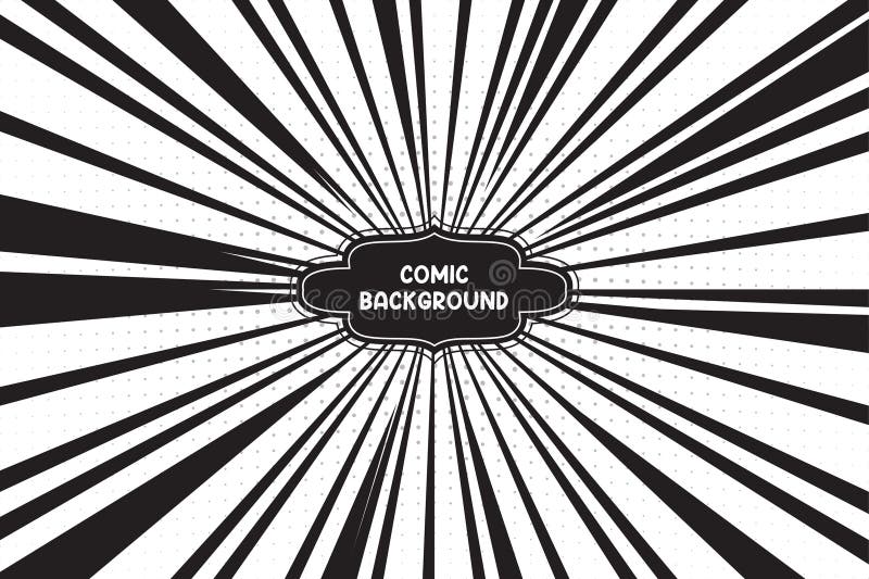 Hand Drawn Zoom Effect Background Black & White Premium Vector Stock ...