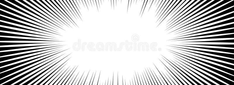 Comic Speed Line Background. Cartoon Book Explosion Effect. Black ...