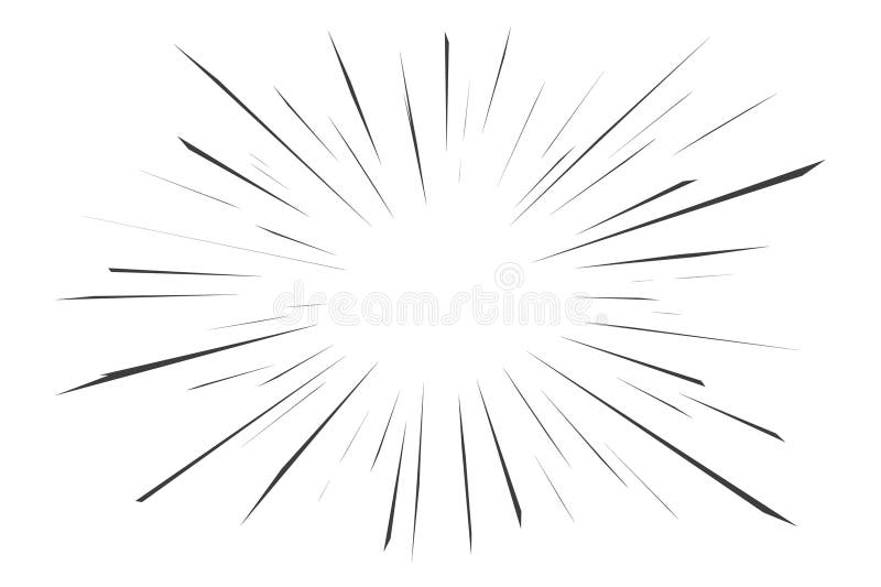 Comic Speed Lines. Radial Manga Burst. Vector Cartoon Action and Motion ...
