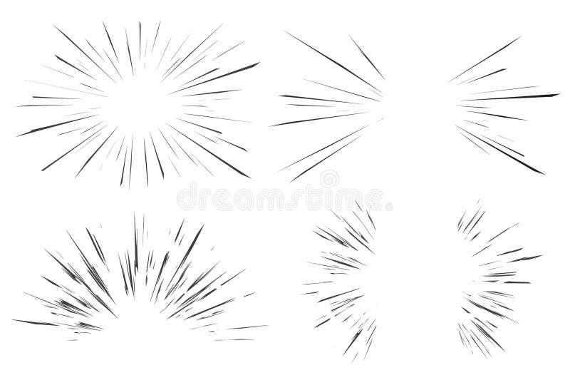 Comic Speed Lines. Radial Manga Burst. Vector Cartoon Action and Motion ...