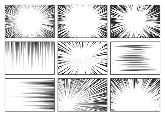 Comic Speed Lines Set. Dynamic Streaks or Rays Used in Comics To Convey ...