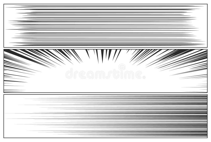 Comic Speed Lines Set. Dynamic Streaks or Rays Used in Comics To Convey ...