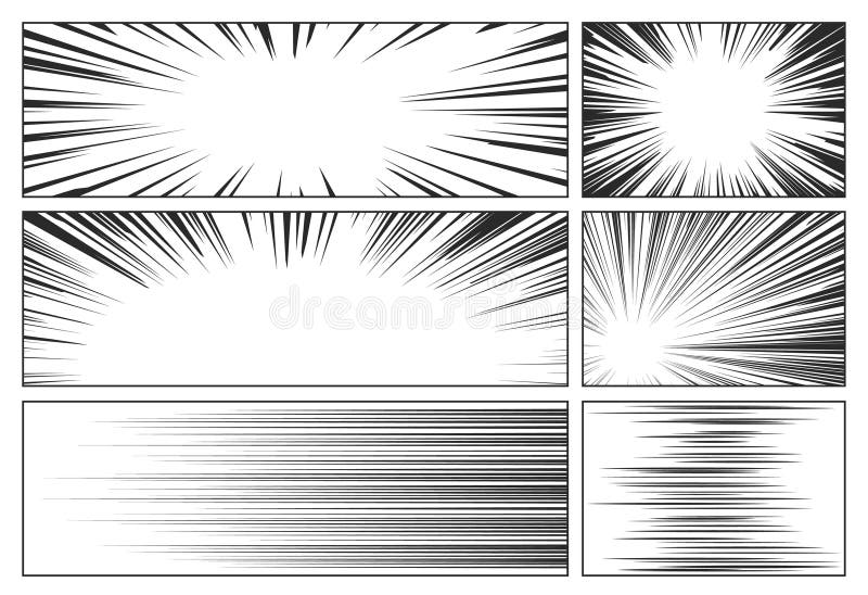 Comic Speed Lines Set. Dynamic Streaks or Rays Used in Comics To Convey ...