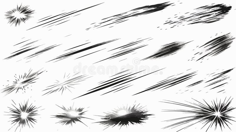 Comic Speed Lines Set Dynamic Vector Visual Effects Stock Illustration ...