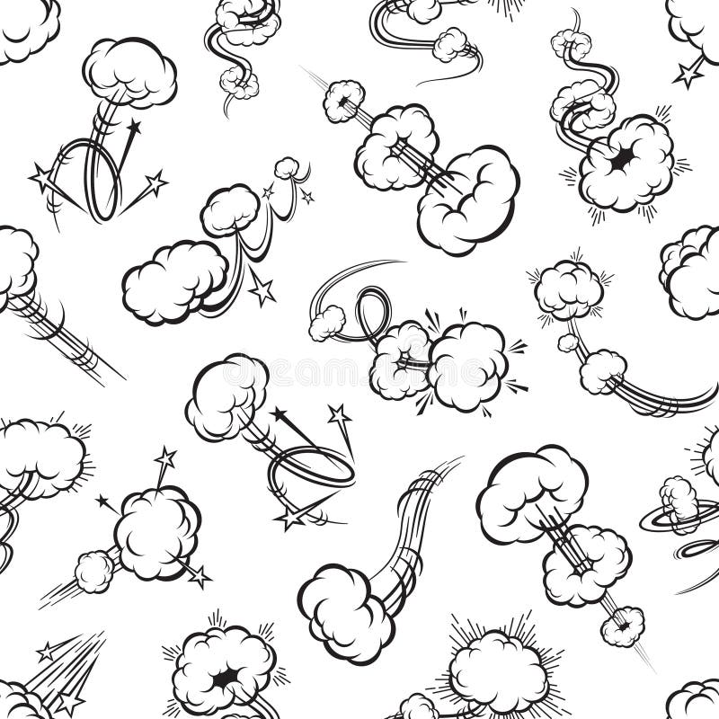 Comic Speed Motion Effect Trails, Seamless Pattern Stock Vector ...