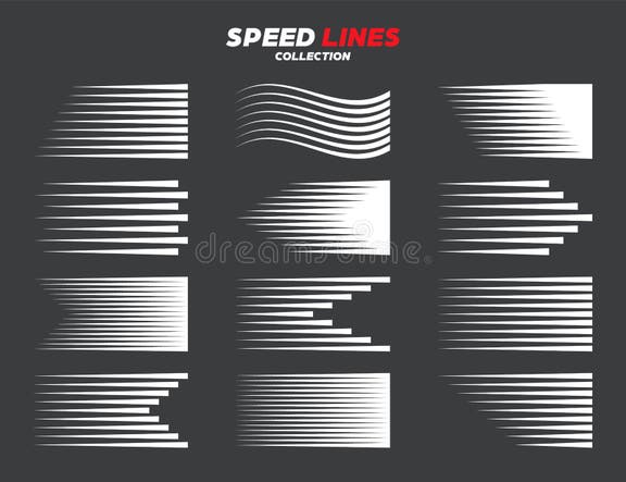 Comic Speed Motion Lines Collection. Vector Illustration. Stock Vector ...
